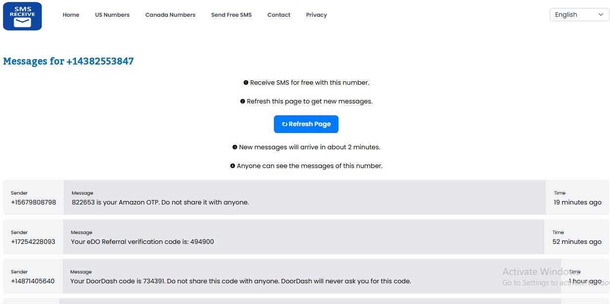 Messages for +12083300650 - Receive SMS Online for FREE | Temporary ...